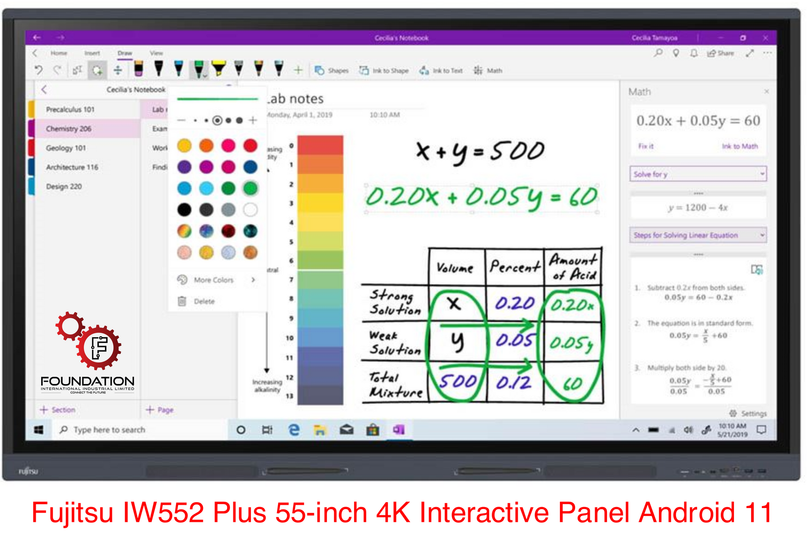 Fujitsu IW552 Plus 55-inch 4K UHD Interactive Panel Smart Whiteboard ...