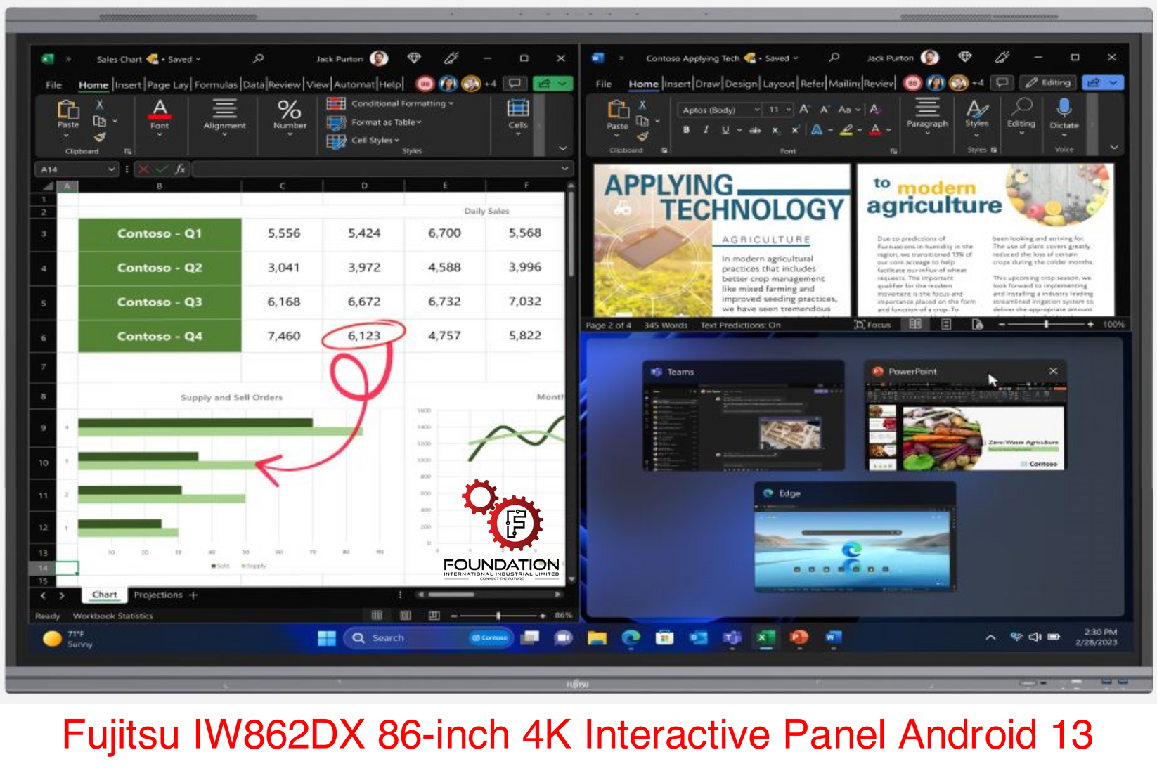 Fujitsu IW862 DX 86-inch 4K UHD Interactive Panel Smart Board ...